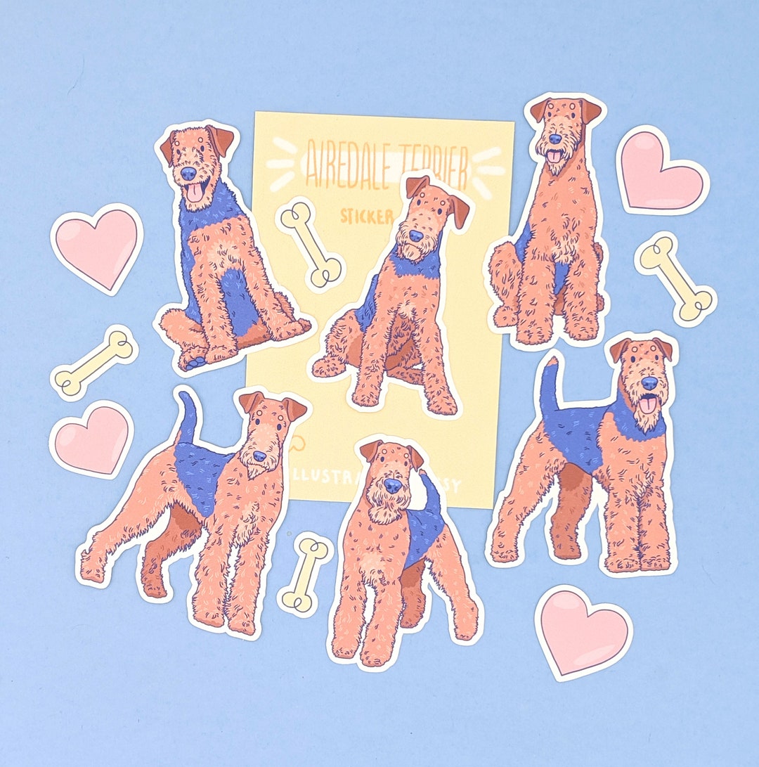 Airedale Terrier Stickers - Waterproof Sticker Set - Etsy