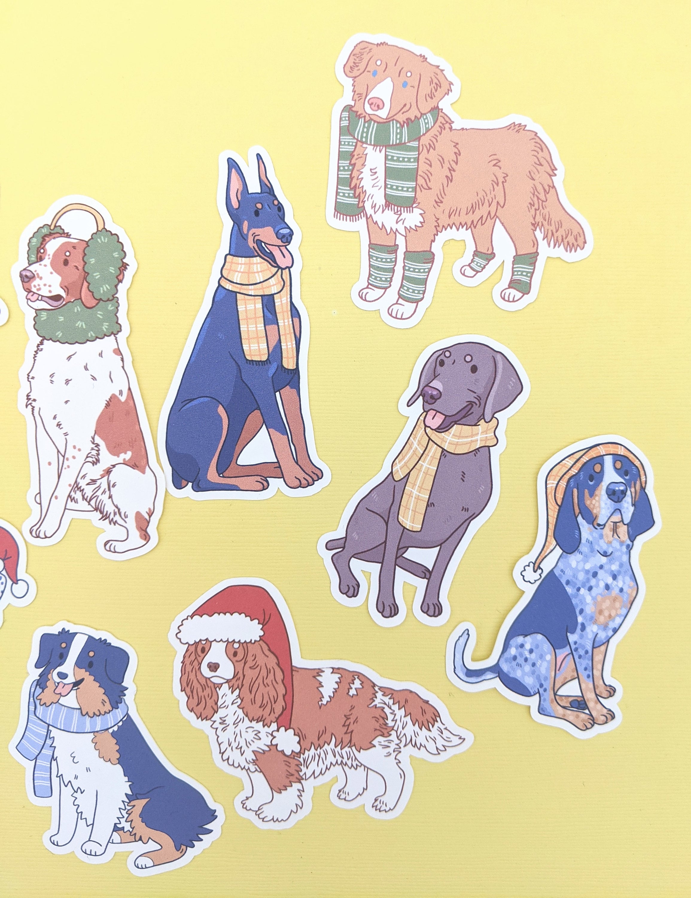 Snow Dogs Sticker Set Winter Dog Stickers Cute Stickers | Etsy
