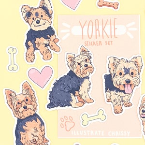 Yorkie Stickers - Yorkshire Terrier Dog Breed - Sticker Set - Etsy