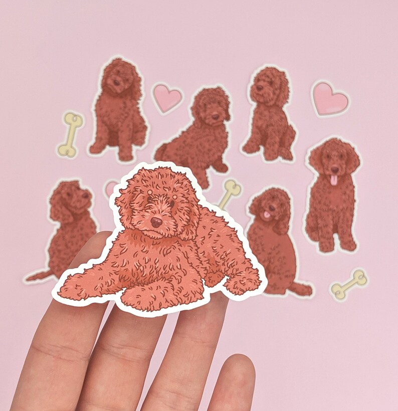 Red Cockapoo Stickers Cute Dog Stickers Cocker Spaniel X - Etsy