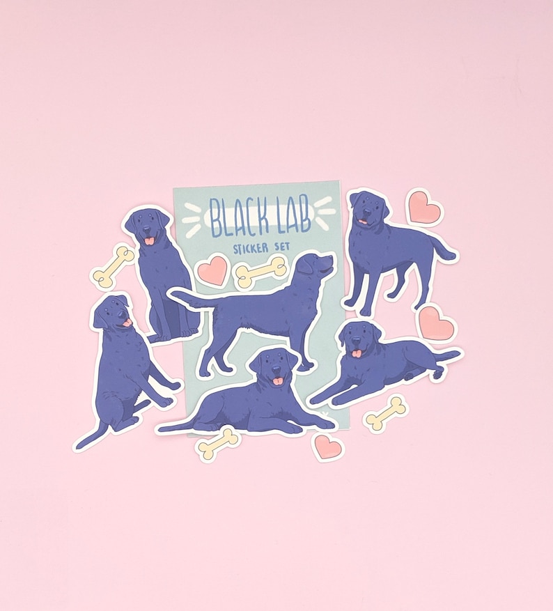 Black Lab Stickers Black Labrador Stickers Labrador - Etsy