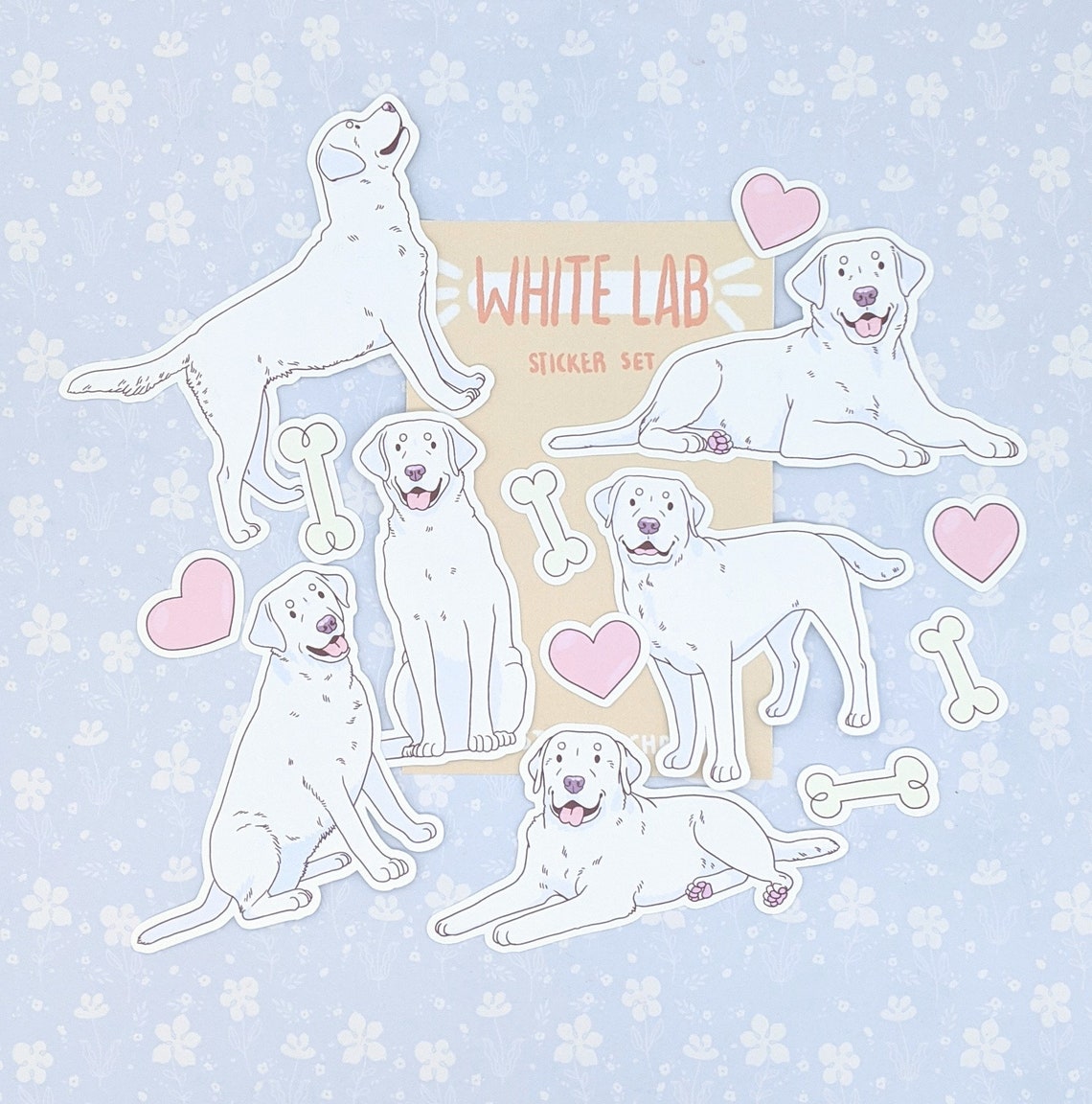 White Lab Stickers Cute Dog Stickers Labrador Retriever | Etsy