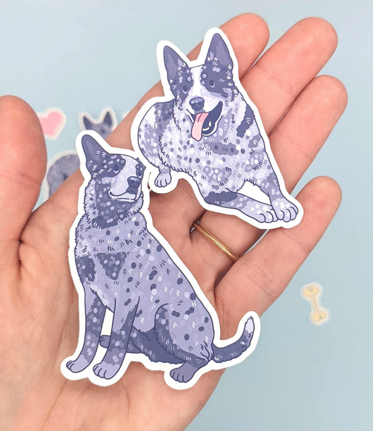 Dark Blue Heeler Stickers Australian Cattle Dog Sticker Set | Etsy