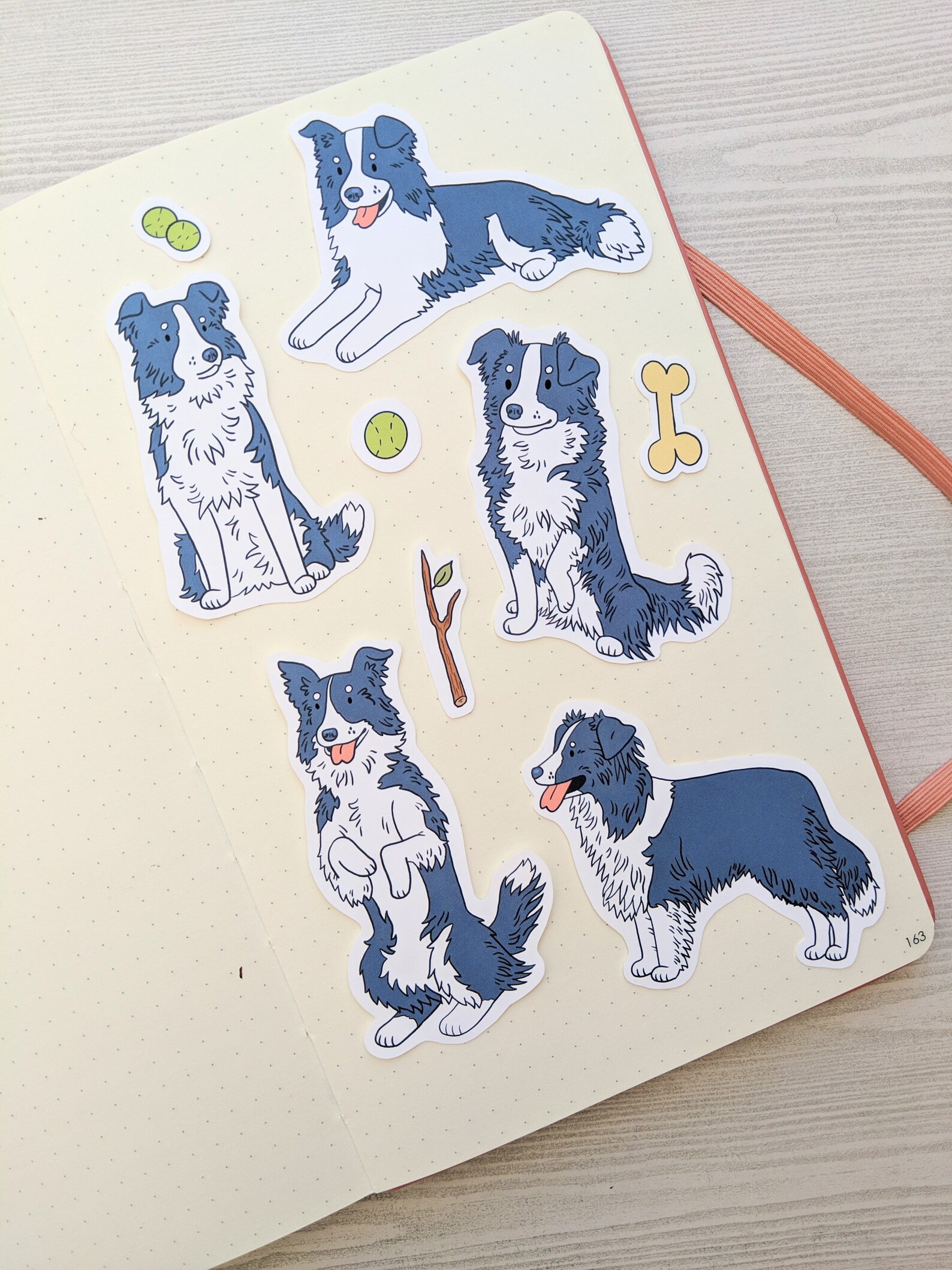 Cute Cartoon Border Collie Sticker Set Dog Sticker Pack - Etsy