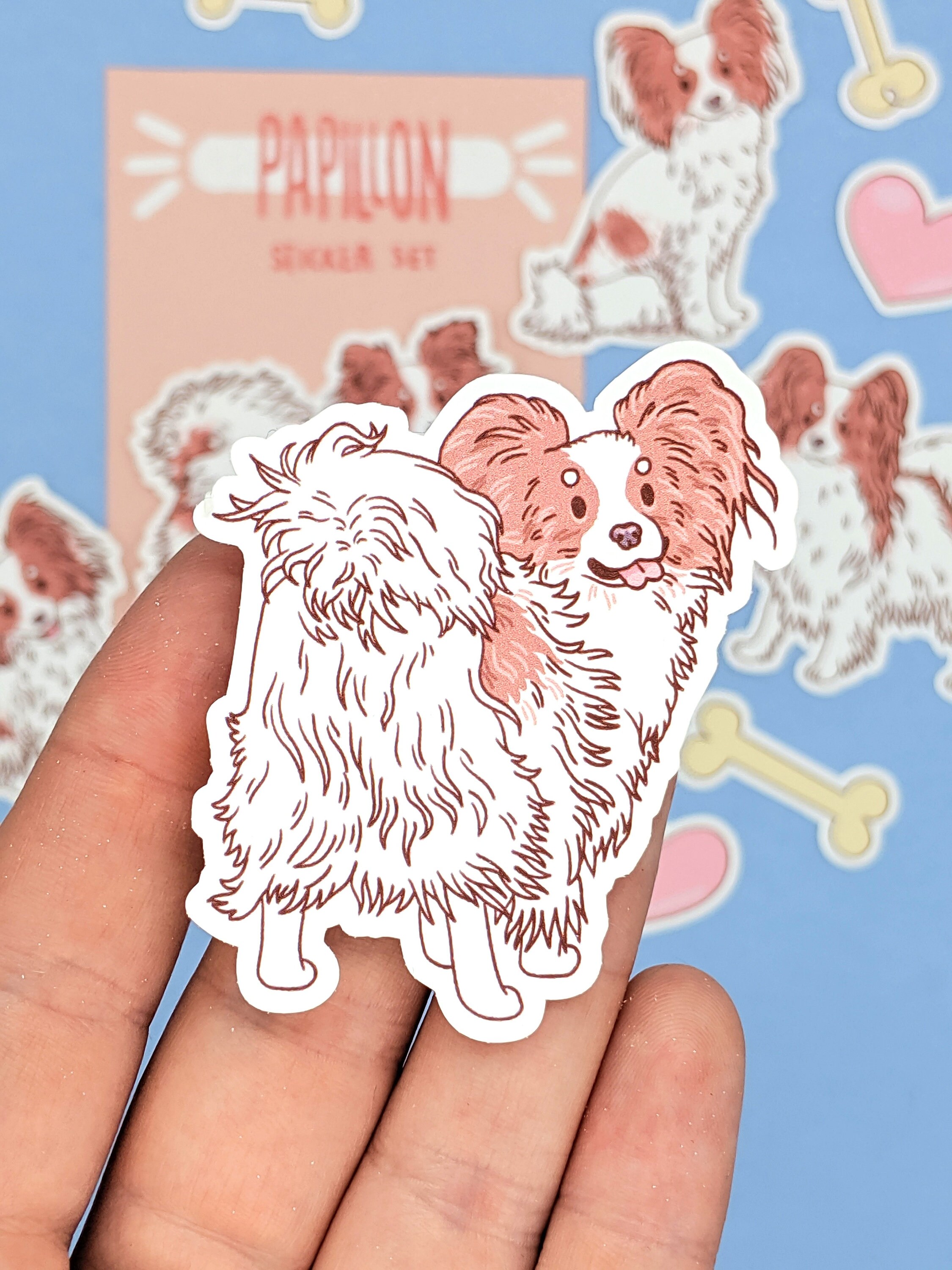 Cute Papillon Stickers Cute Dog Stickers Sticker Set | Etsy