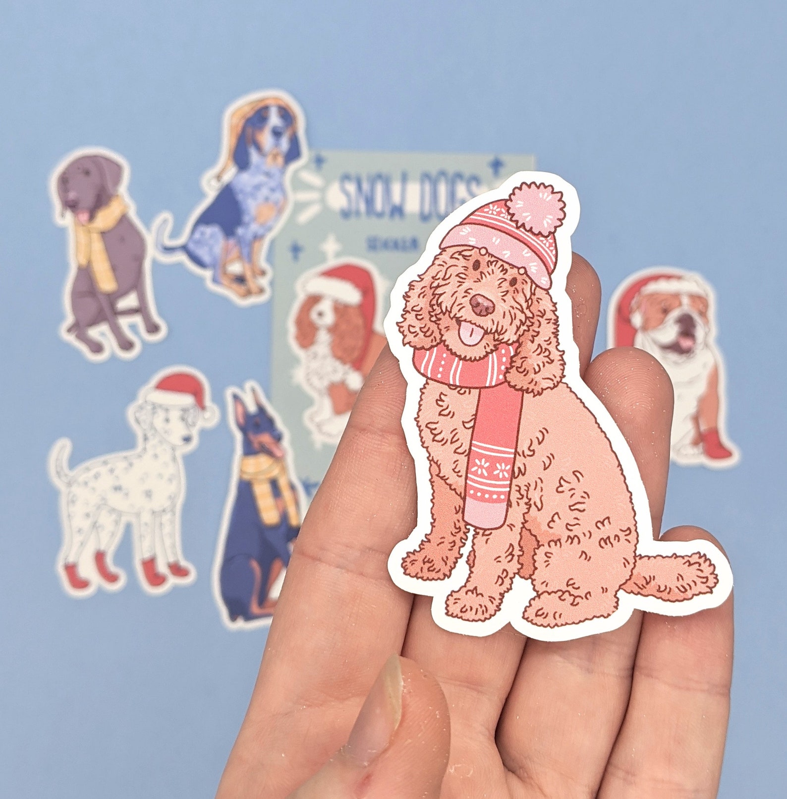 Snow Dogs Sticker Set Winter Dog Stickers Cute Stickers | Etsy