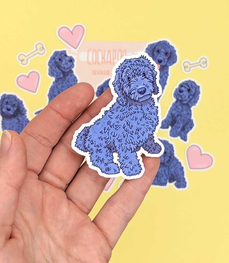 Blue Cockapoo Stickers Cute Cockapoo Gift Dog Sticker Set | Etsy