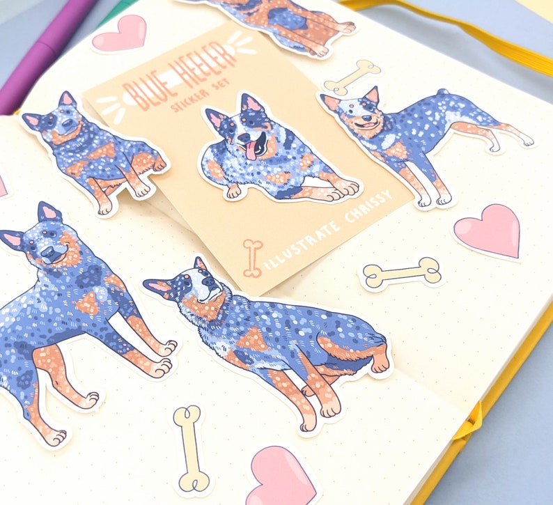Blue Heeler Stickers Docked Tail Australian Cattle Dog | Etsy