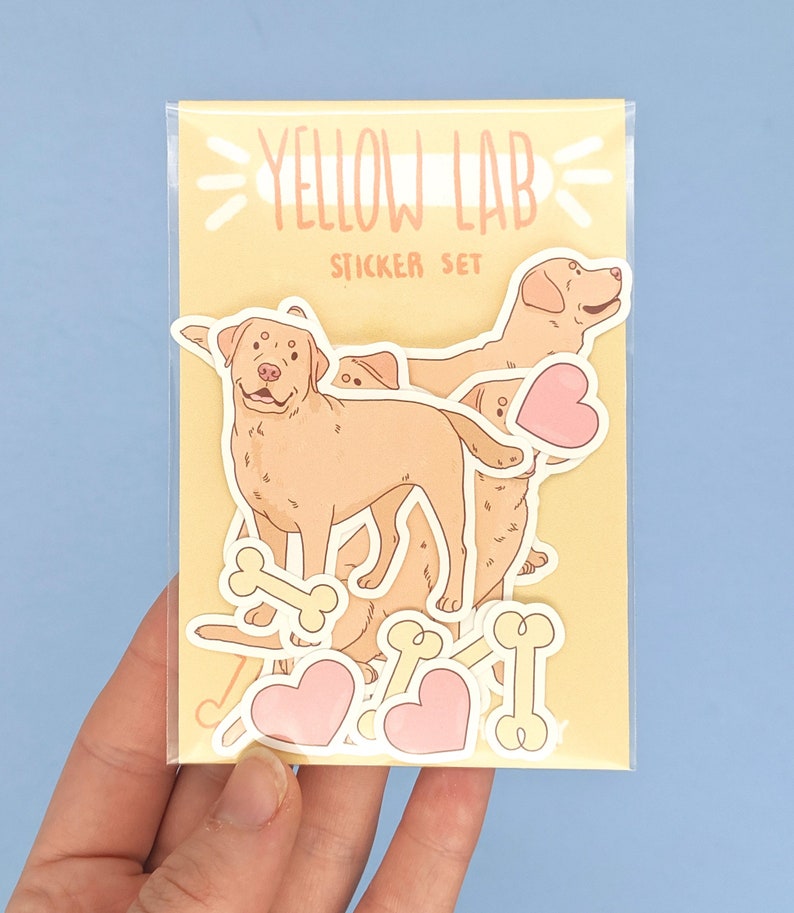 Yellow Lab Stickers Cute Dog Stickers Labrador Retriever | Etsy