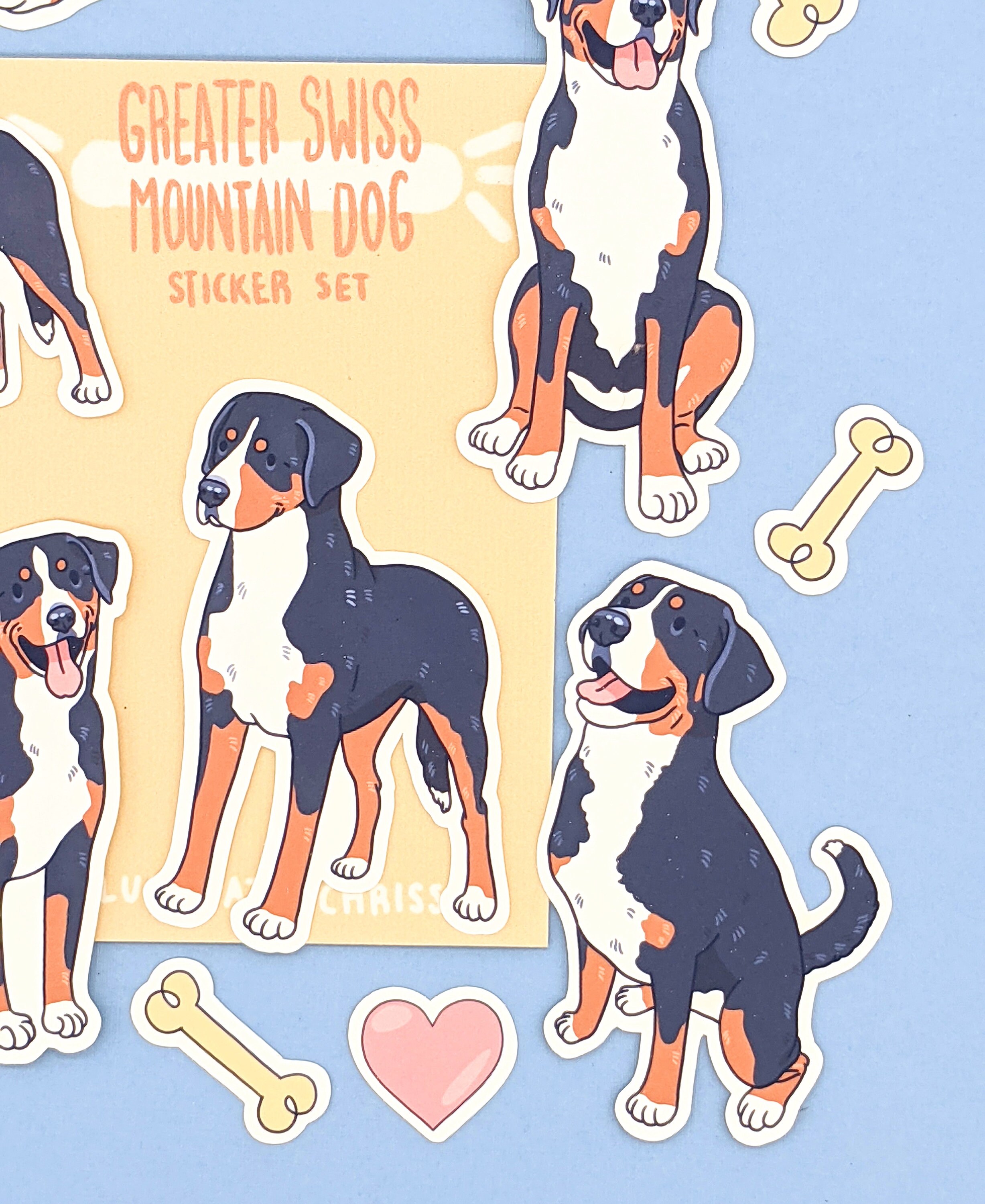 Darker Greater Swiss Mountain Dog Stickers - Waterproof Sticker Set - Etsy