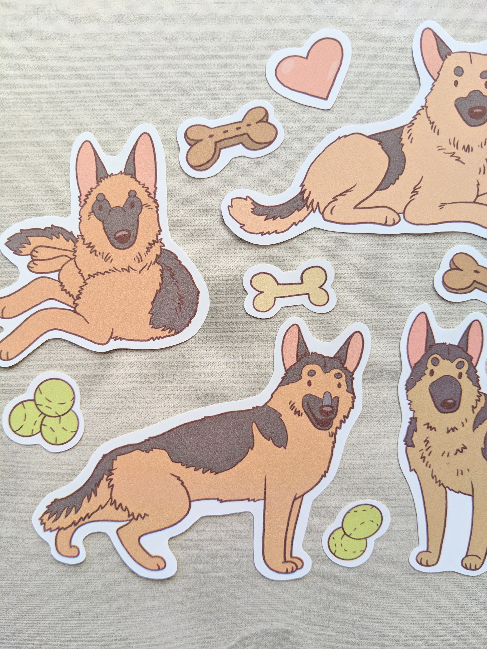 German Shepherd Sticker Set Dog Stickers | Etsy