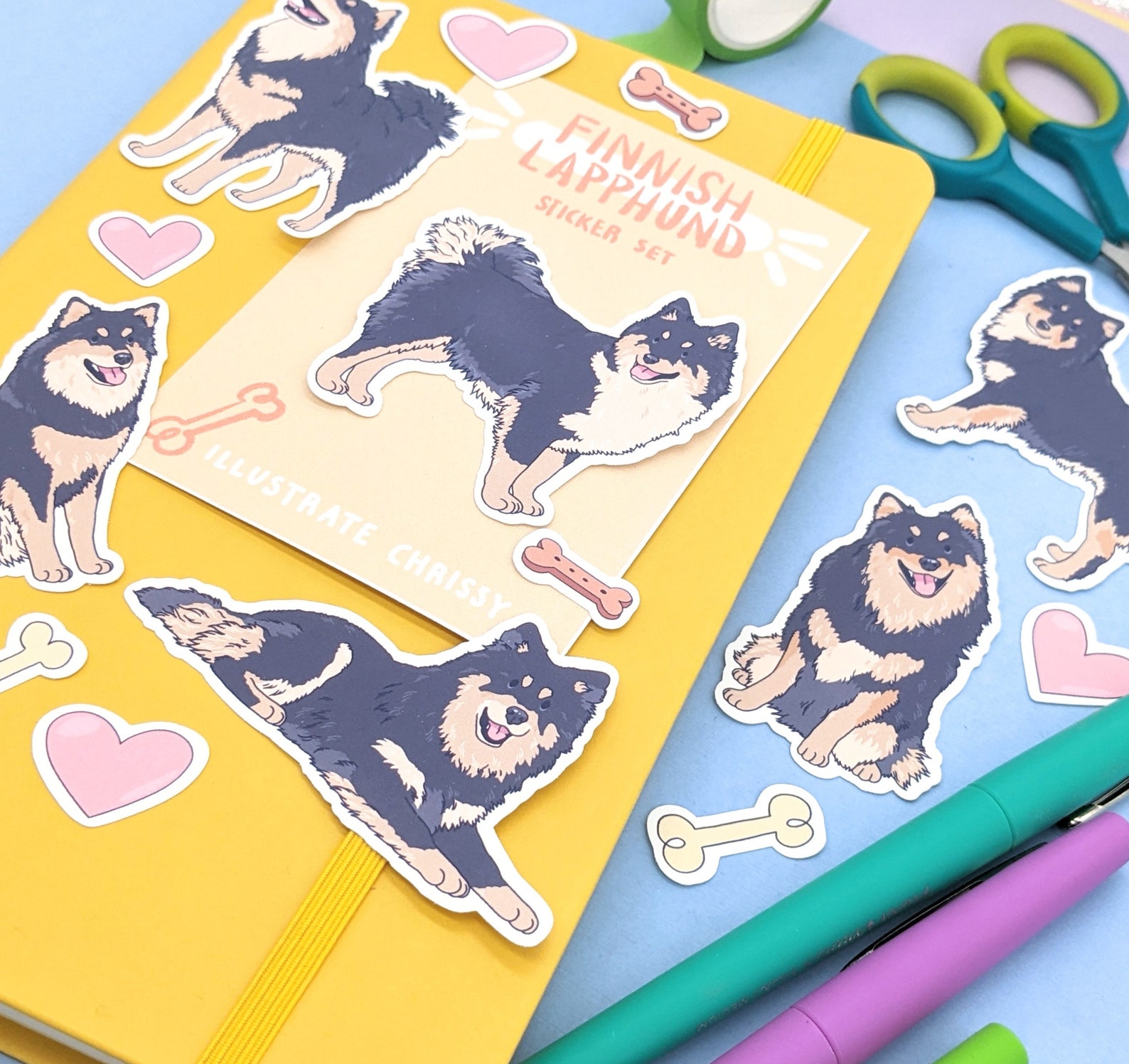 Finnish Lapphund Stickers - Black and Tan - Dog Sticker Set - Etsy