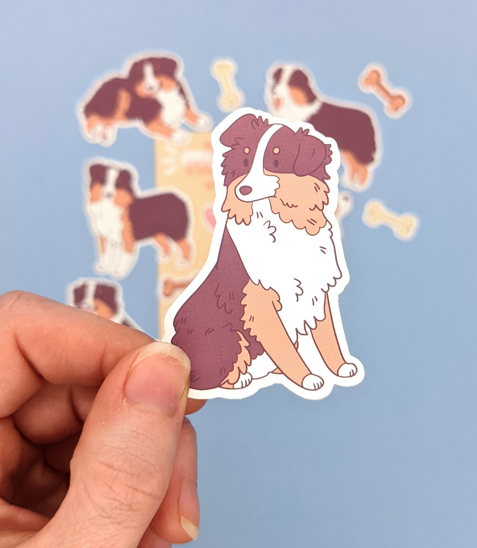 Red Tri Miniature American Shepherd Stickers Miniature Australian ...