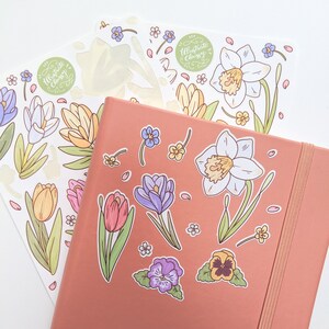 Spring Flower Sticker Sheet - Cute Sticker Sheet - Pretty Flower ...