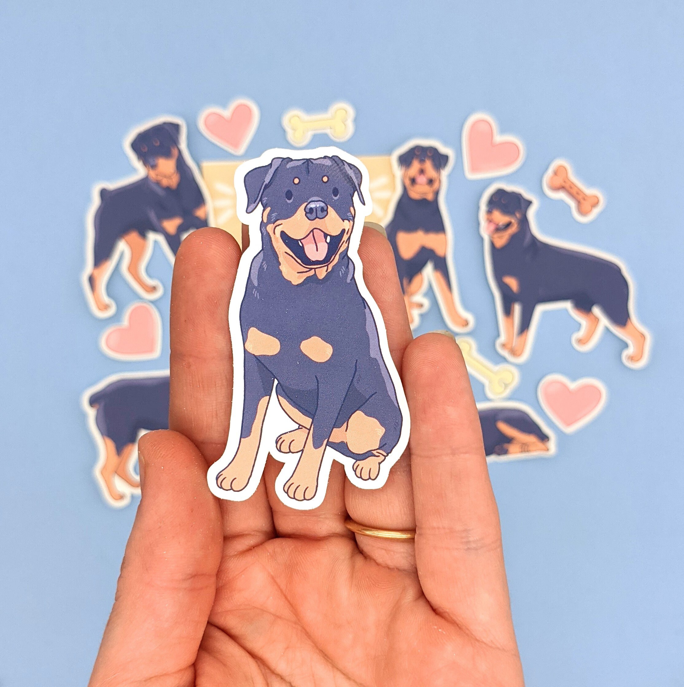 Rottweiler Stickers Cute Sticker Pack Cute Dog Stickers | Etsy