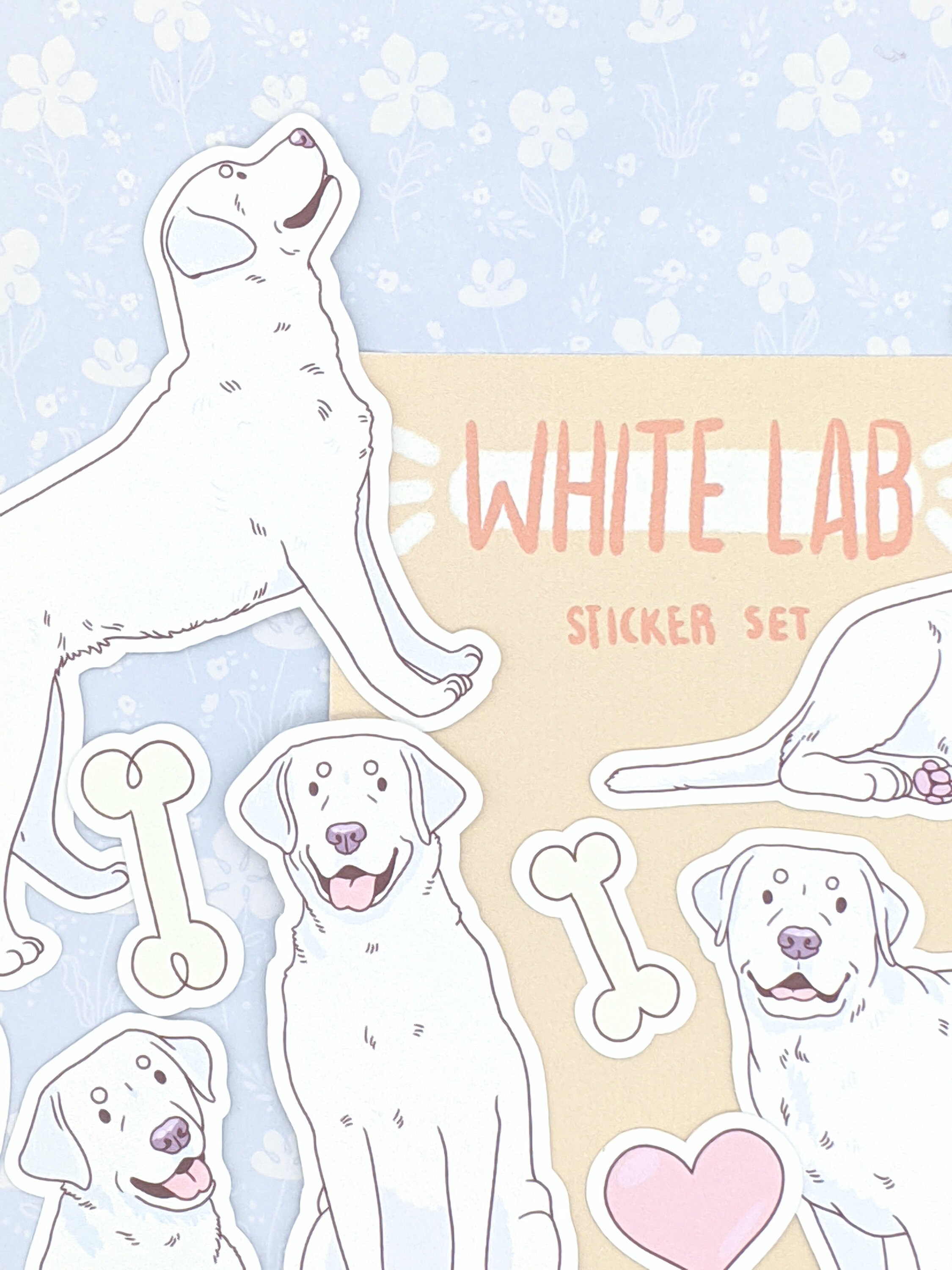White Lab Stickers Cute Dog Stickers Labrador Retriever | Etsy