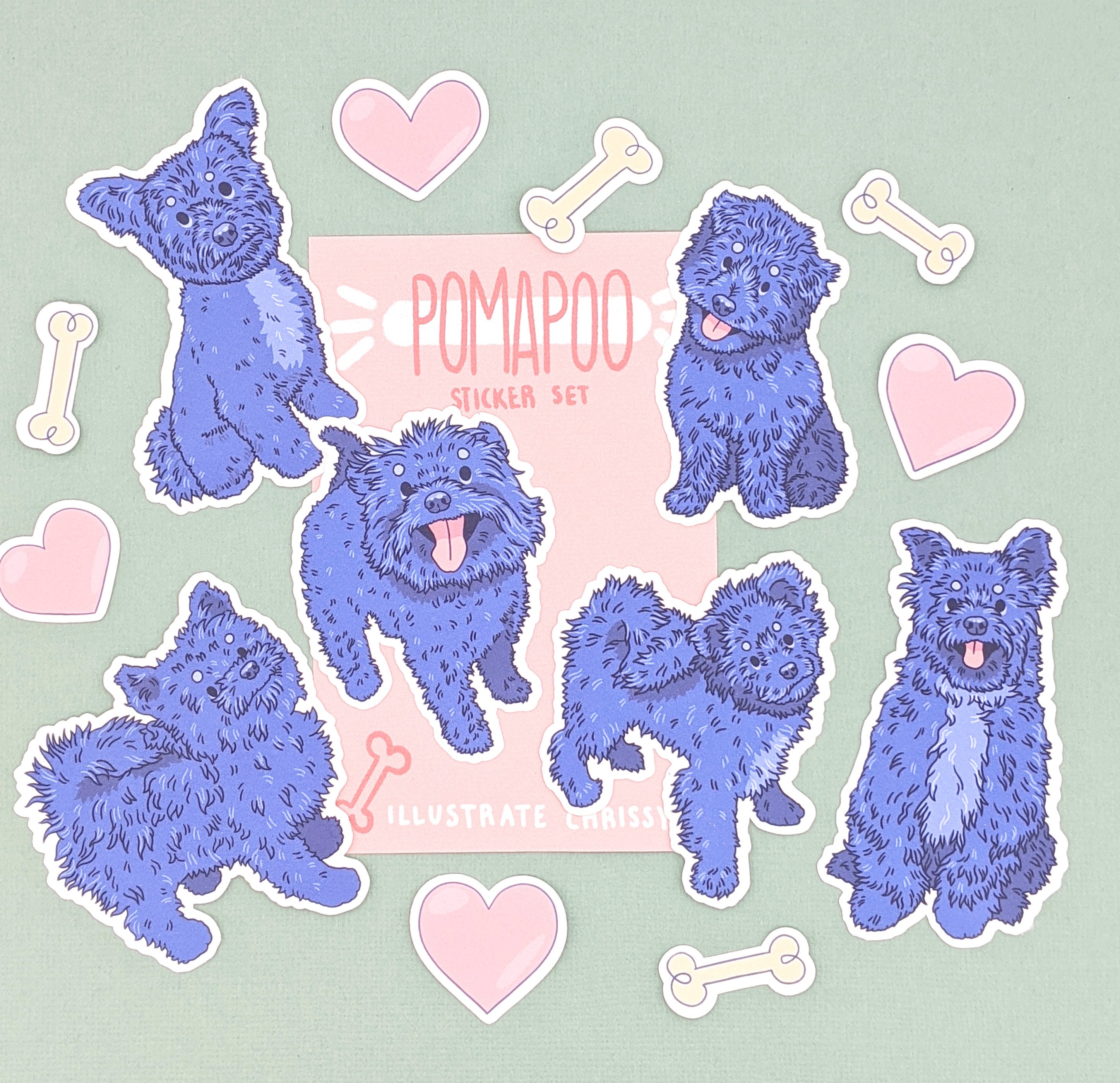 Pomapoo Stickers Pomeranian X Poodle Sticker Set | Etsy