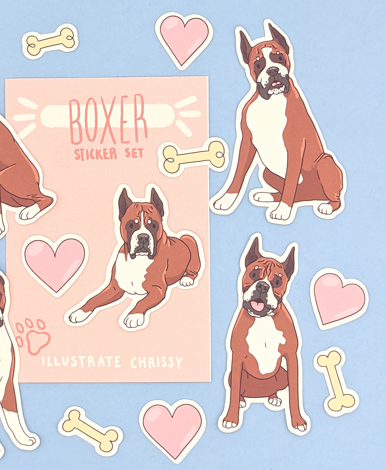 Boxer Stickers Cropped Ear Boxer Dog Gift Dog Lover Gift - Etsy