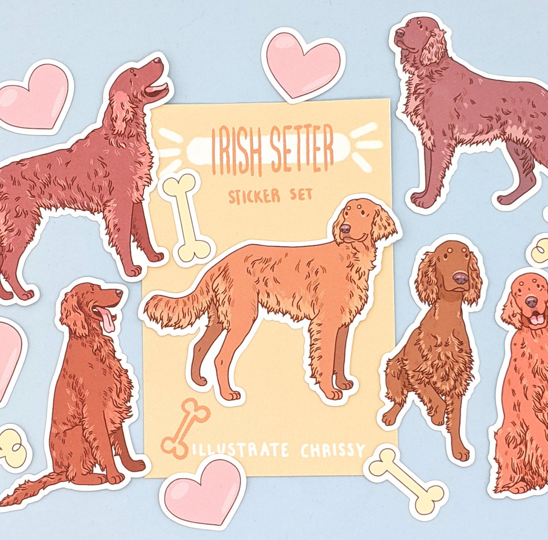 Irish Setter Stickers - Cute Dog Sticker Set - Etsy