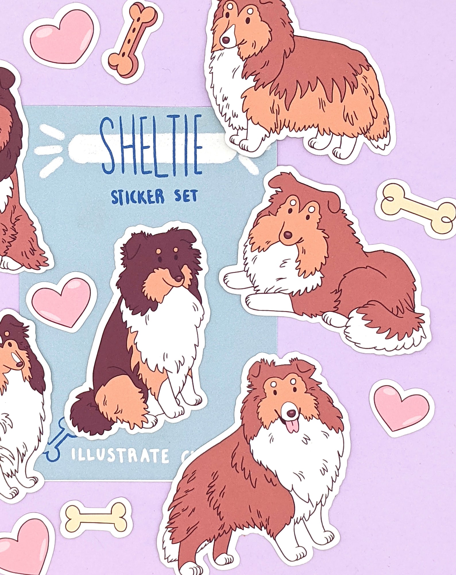 Sheltie Sticker Set Shetland Sheepdog Stickers Dog - Etsy