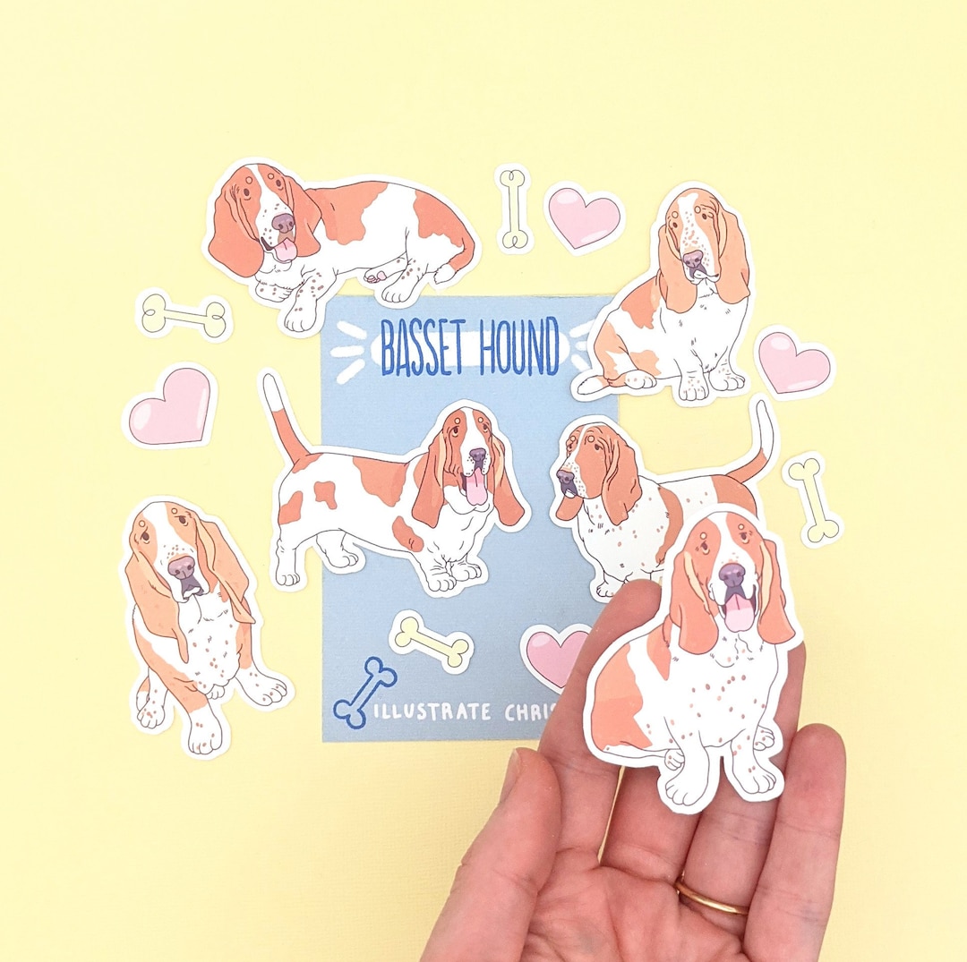 Lemon Basset Hound Stickers - Waterproof Stickers - Etsy