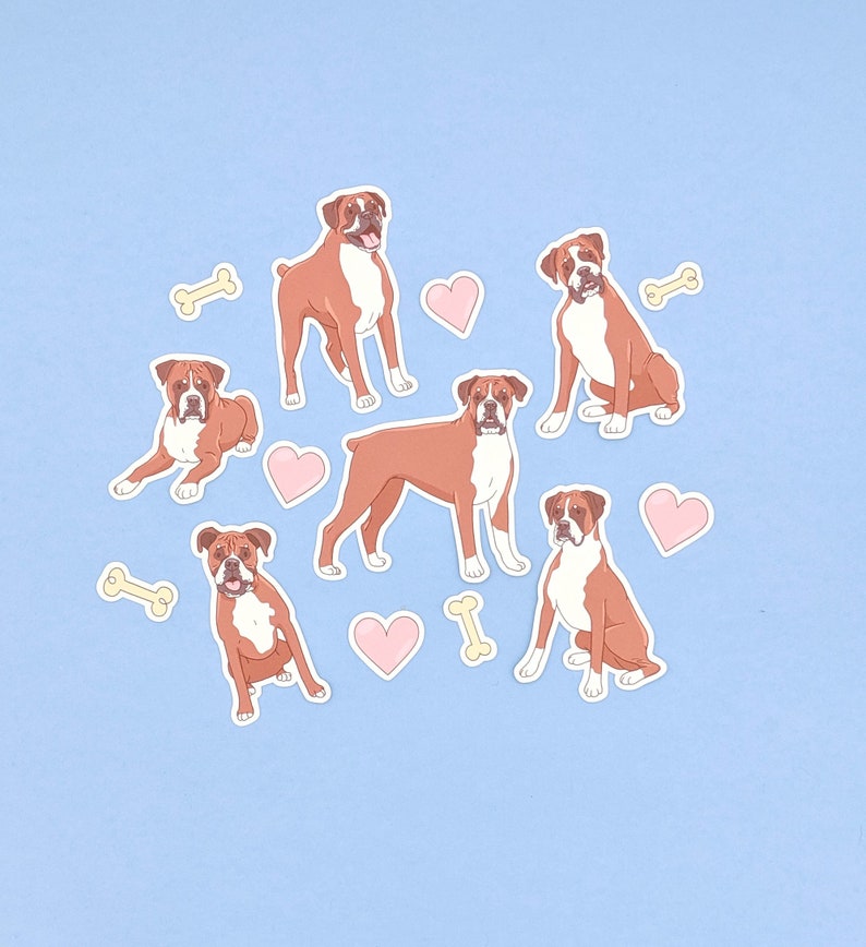 Cute Boxer Stickers Cute Boxer Dog Gift Dog Lover Gift | Etsy