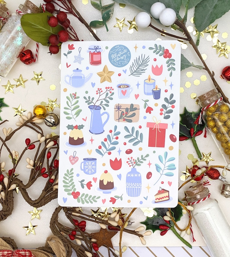 Cozy Winter Sticker Sheet Holiday Sticker Set Christmas | Etsy