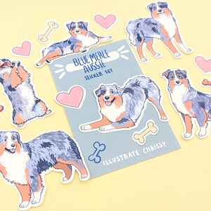 Blue Merle Aussie Sticker - Australian Shepherd Dog Stickers - Etsy