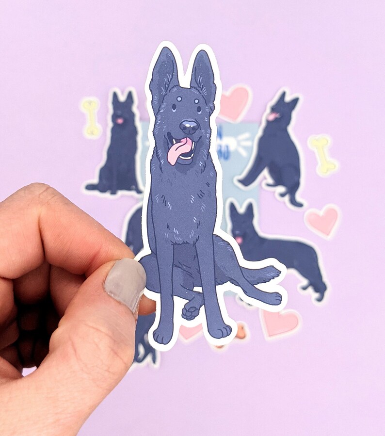 Black German Shepherd Dog Sticker Set Dog Stickers GSD | Etsy