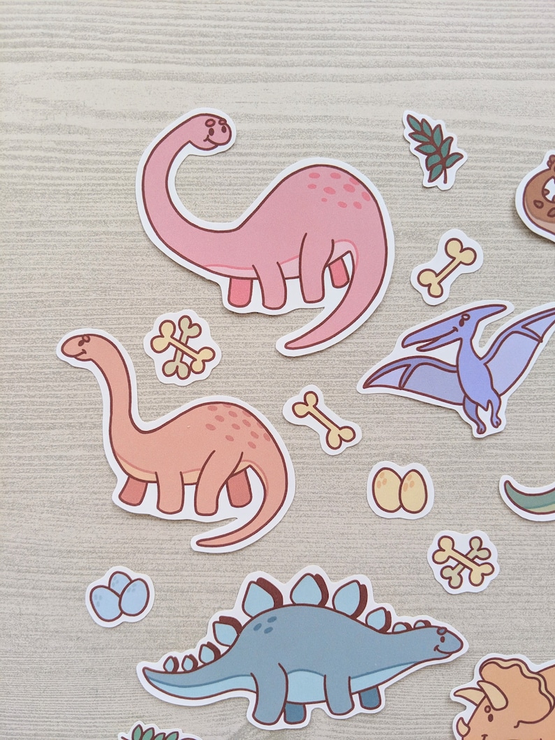 Dino Stickers Dinosaur Sticker Set Cute Stickers Cool | Etsy