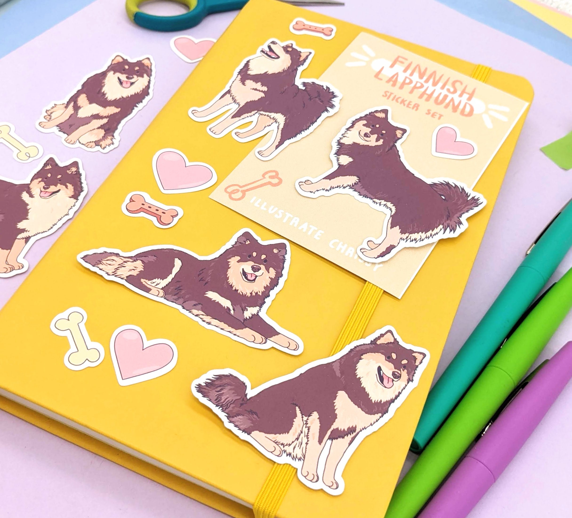 Finnish Lapphund Stickers - Brown and Tan - Dog Sticker Set - Etsy