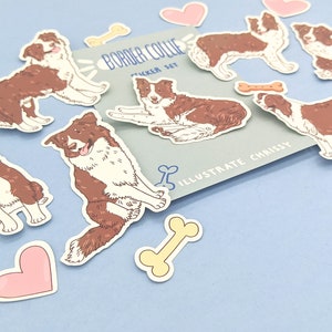 Brown Border Collie Sticker Set - Cute Dog Sticker Pack - Etsy