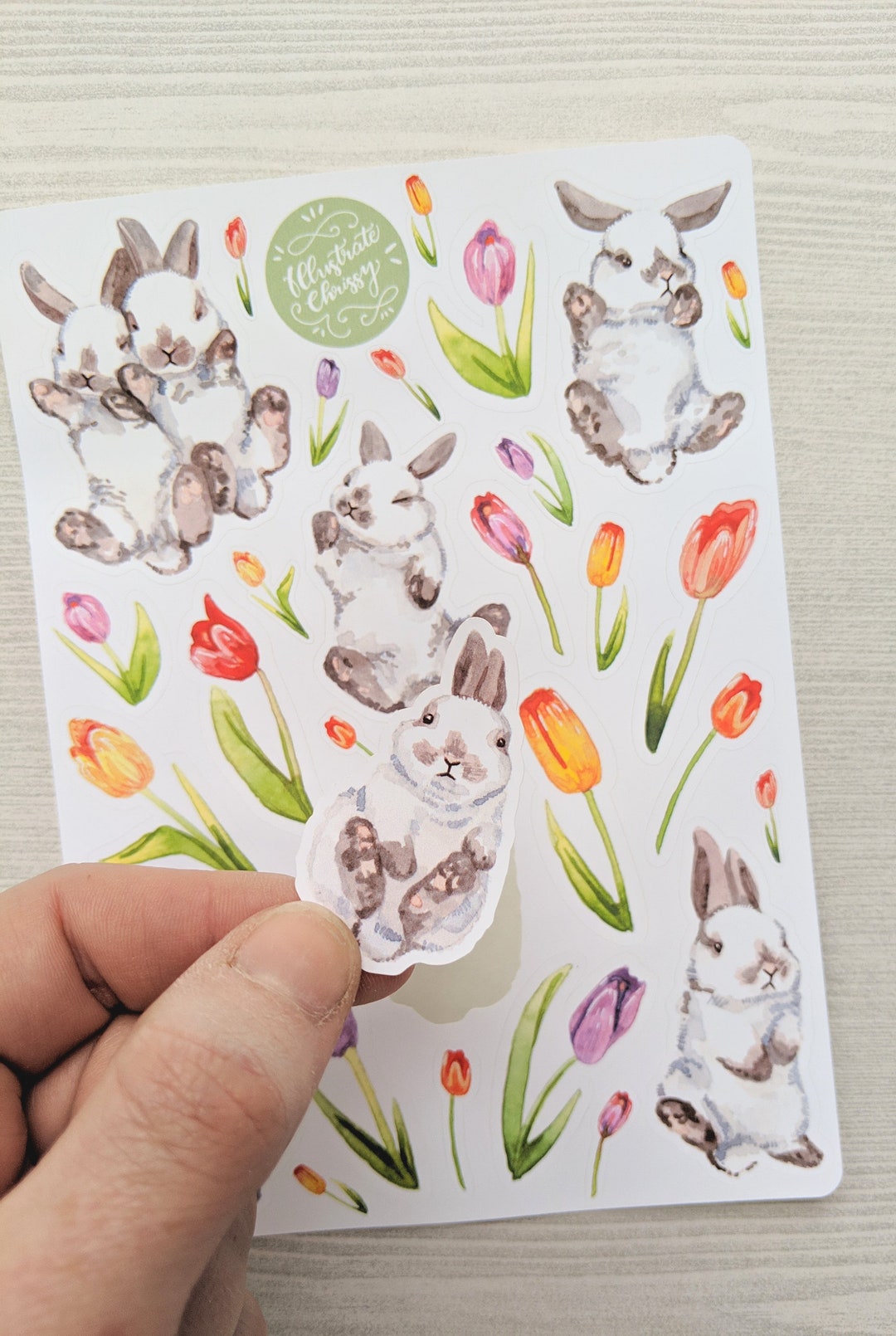 Bunny Sticker Sheet - Cute Stickers - Cute Bunny Stickers - Etsy