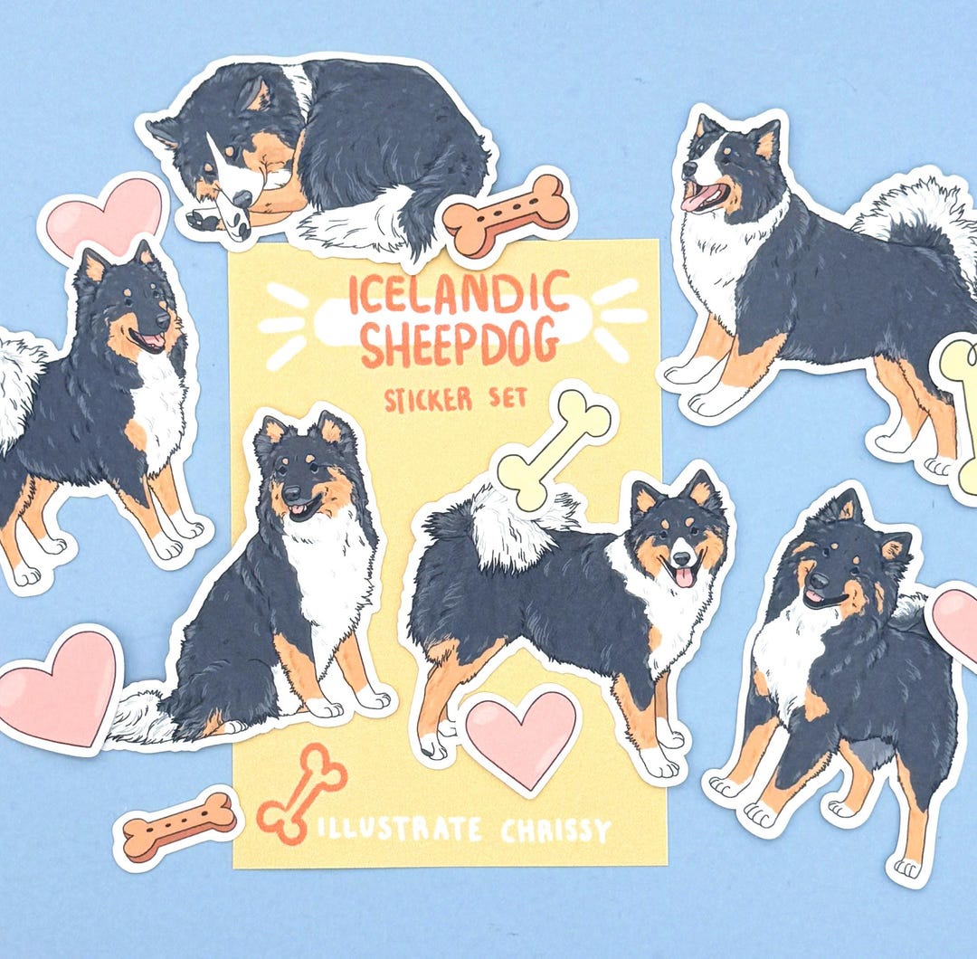 Icelandic Sheepdog Stickers - Tricolor - Etsy