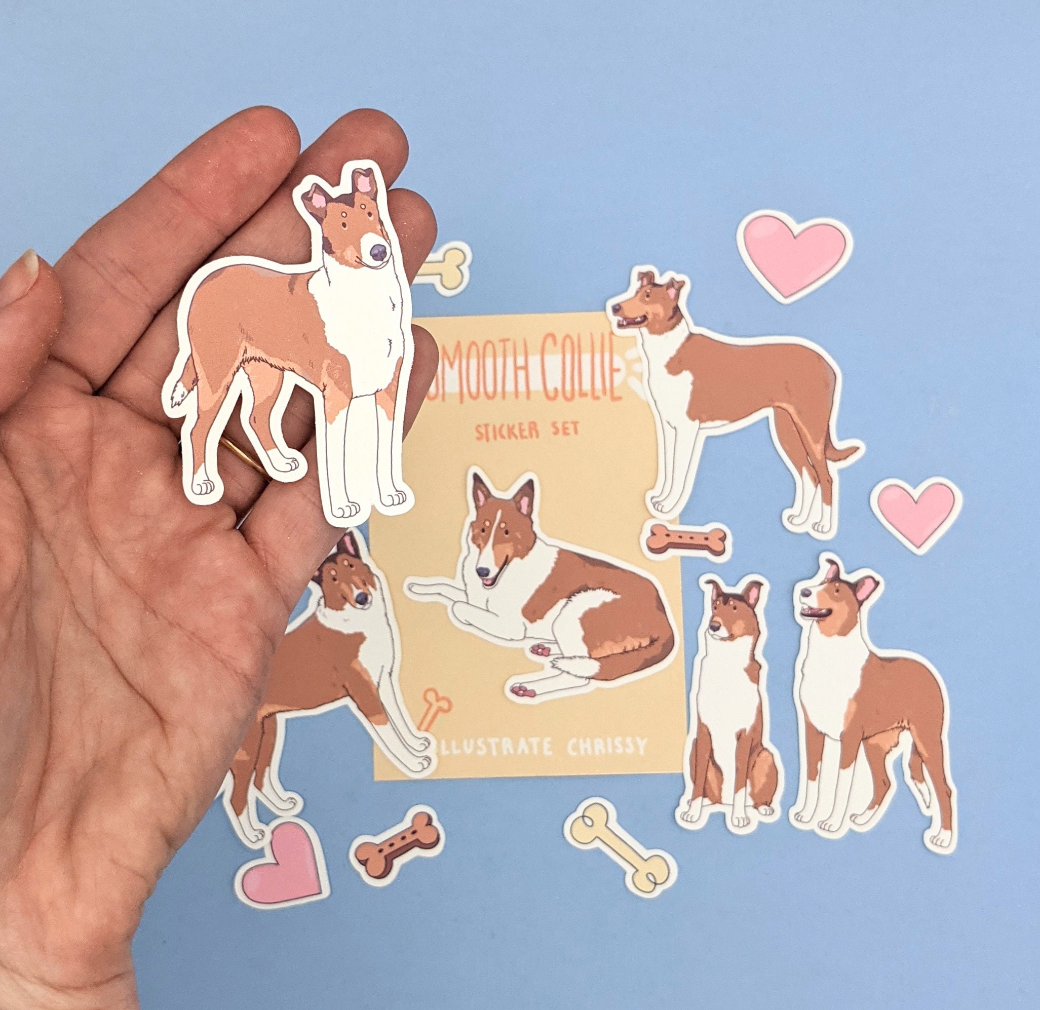 Sable Collie Sticker Set Smooth Collie Stickers Dog | Etsy