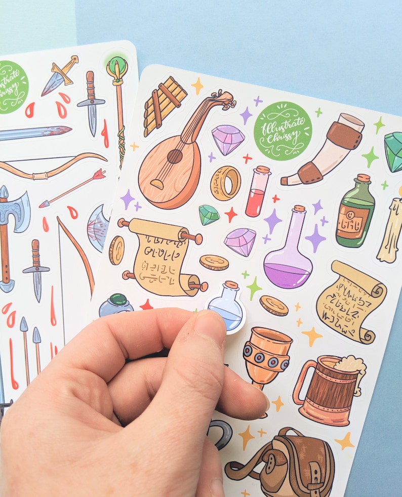 Dnd Stickers RPG Sticker Cute Fantasy Gift Dungeons & - Etsy