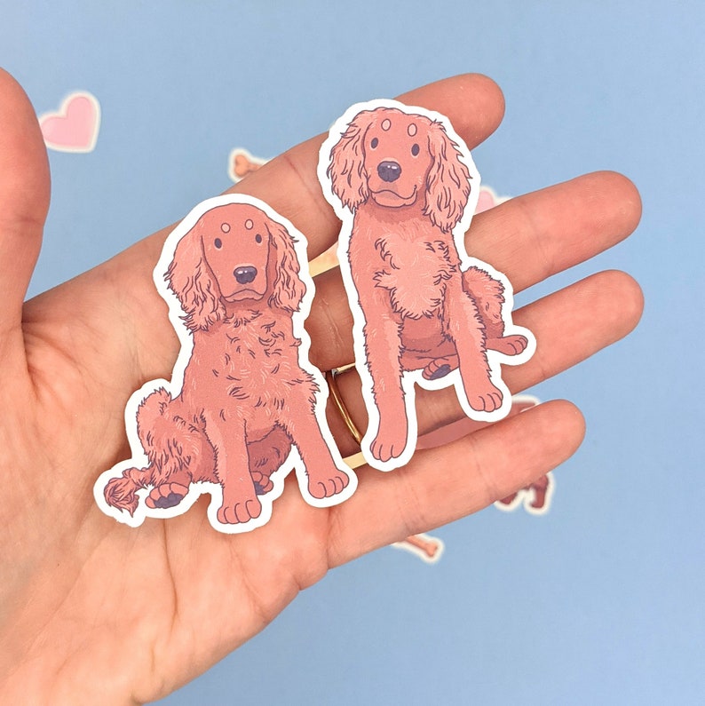 Red Cocker Spaniel Stickers Cute English Spaniel Stickers | Etsy