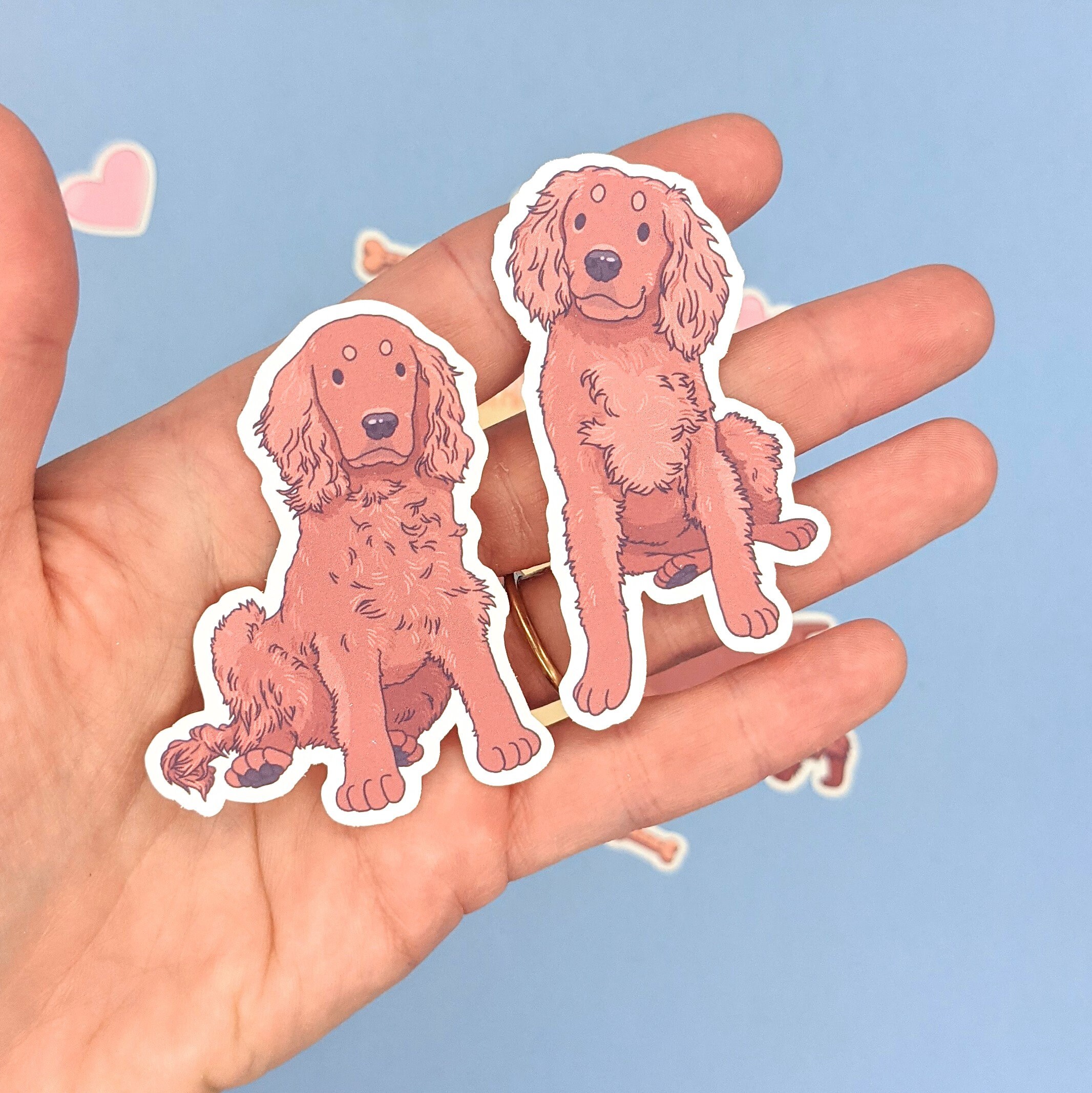 Red Cocker Spaniel Stickers - Cute English Spaniel Stickers - Cute Dog ...