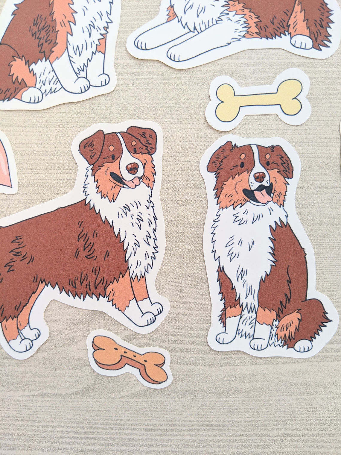 Cute Dog Stickers Red Tri Australian Shepherd Sticker Set | Etsy