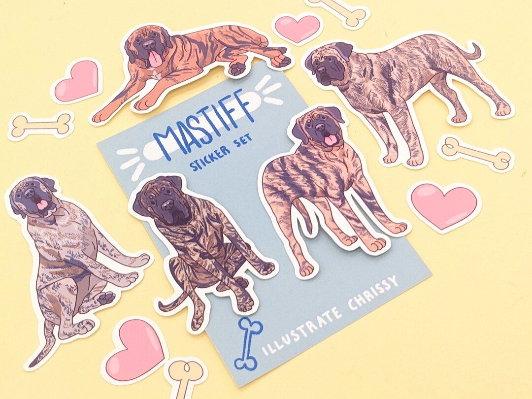 Brindle Mastiff Stickers - Cute Dog Stickers - Etsy