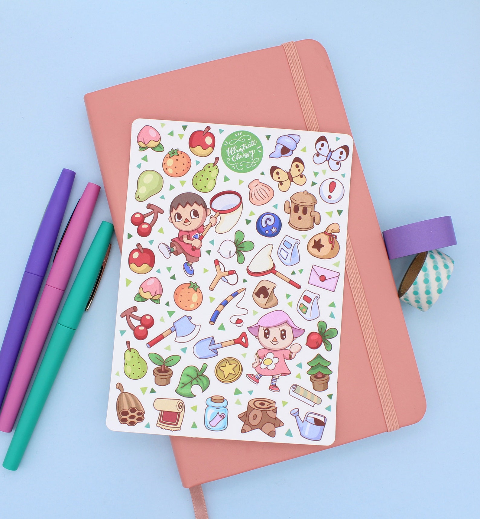 Animal Crossing Stickers Cute Sticker Sheet Happy Stickers | Etsy