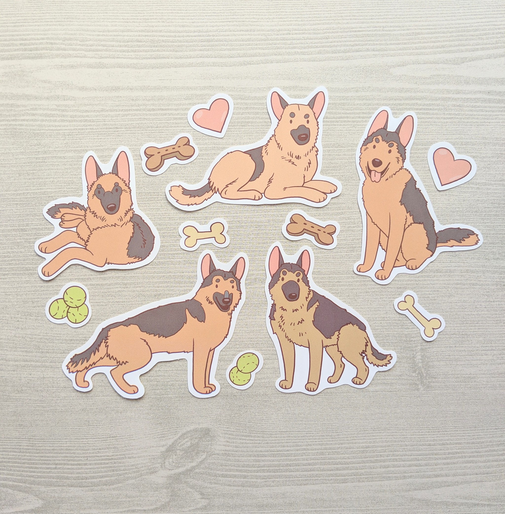 German Shepherd Sticker Set Dog Stickers | Etsy