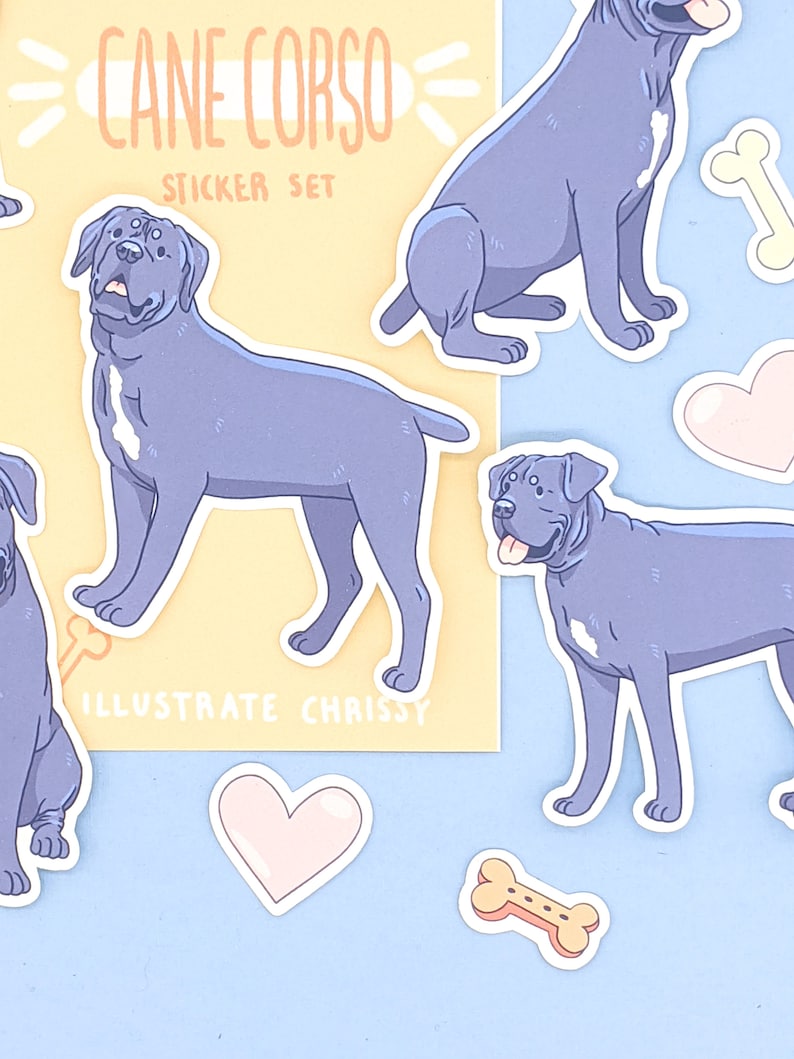 Blue Cane Corso Stickers - Gray Natural Ear Cane Corso Dog - Cute Dog ...