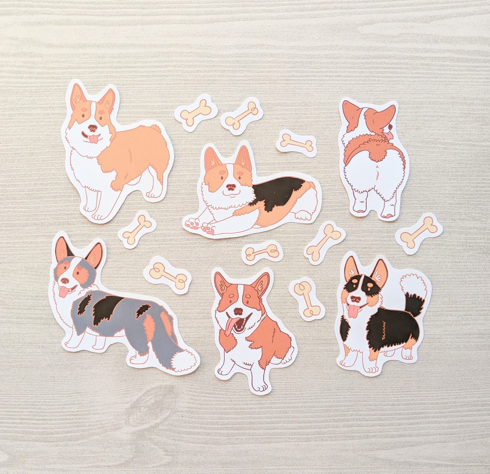 Corgi Sticker Set Cute Corgi Stickers Cute Dog Sticker Set | Etsy