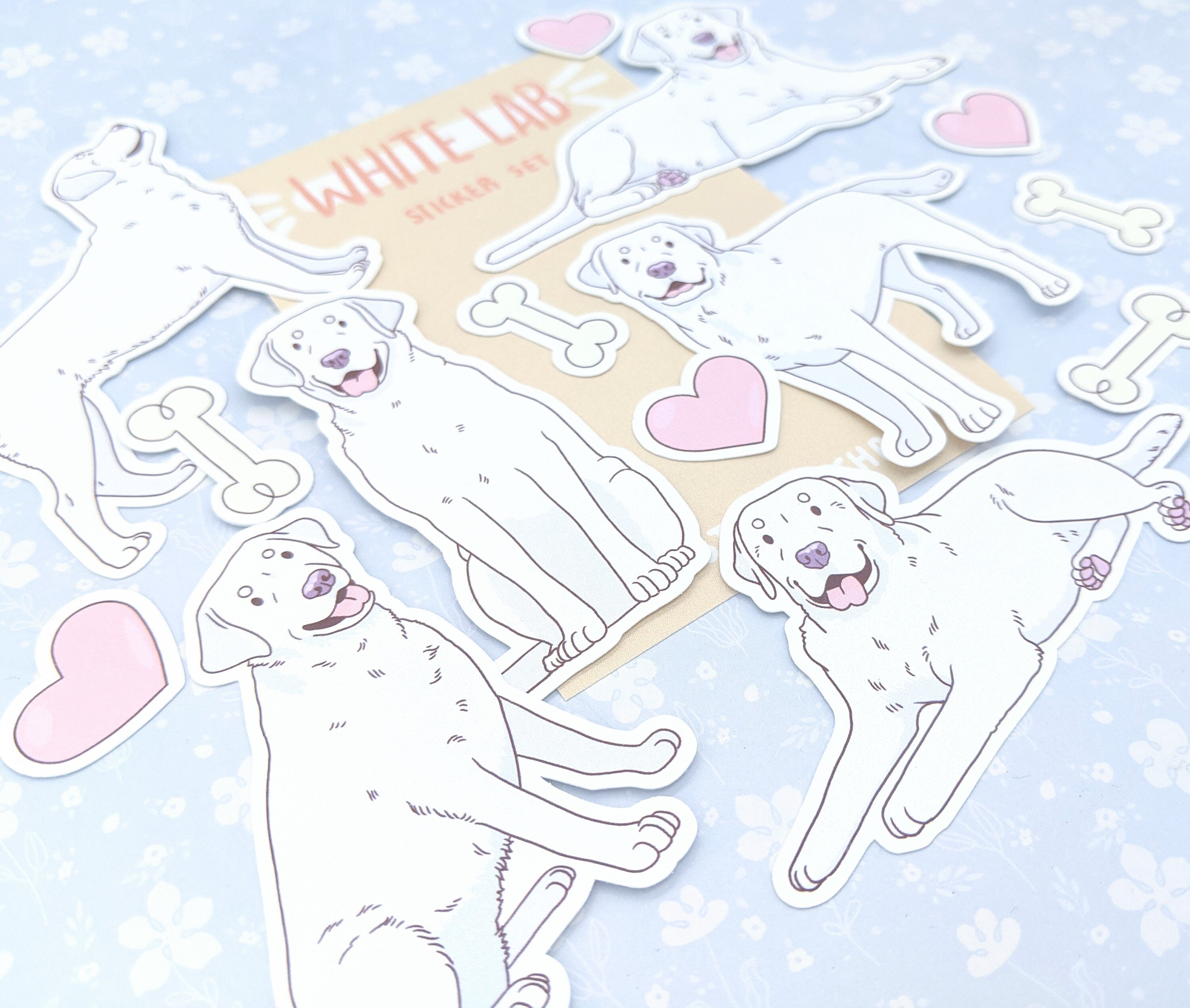 White Lab Stickers Cute Dog Stickers Labrador Retriever | Etsy