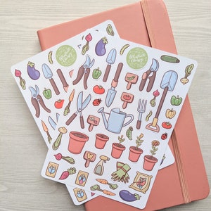 Gardening Sticker Sheet - Cute Stickers - Plant Stickers - Etsy