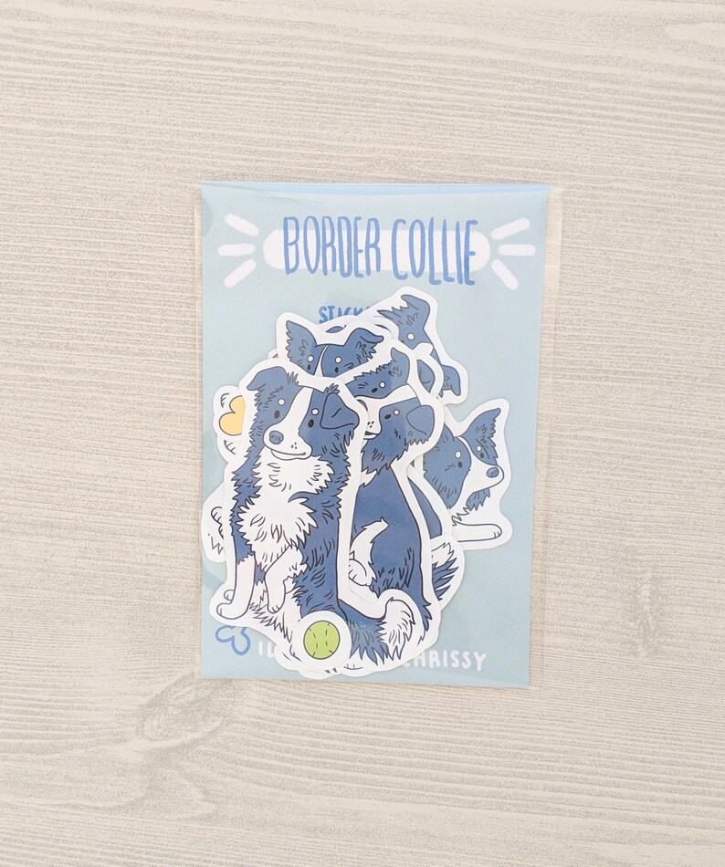 Cute Cartoon Border Collie Sticker Set Dog Sticker Pack - Etsy