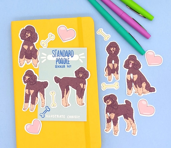 Chocolate Phantom Standard Poodle Stickers Cute Brown - Etsy