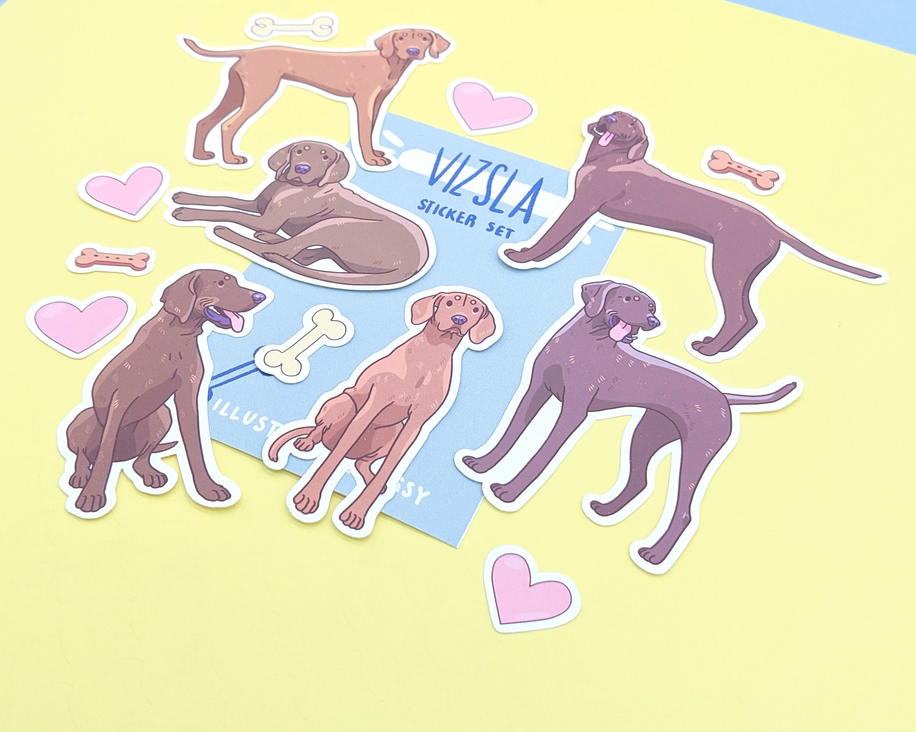 Vizsla Sticker Set Cute Dog Stickers Pet Sticker | Etsy