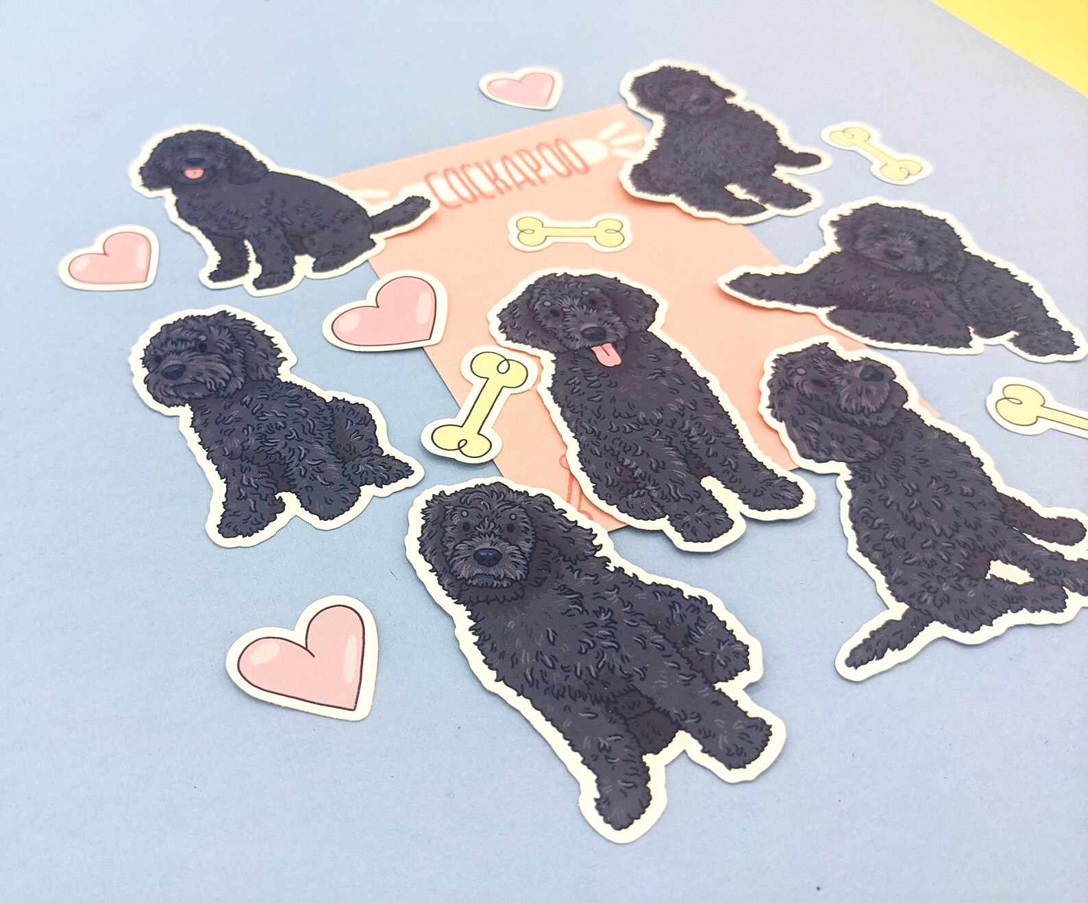 Black Cockapoo Stickers Cute Cockapoo Gift Dog Sticker Set - Etsy